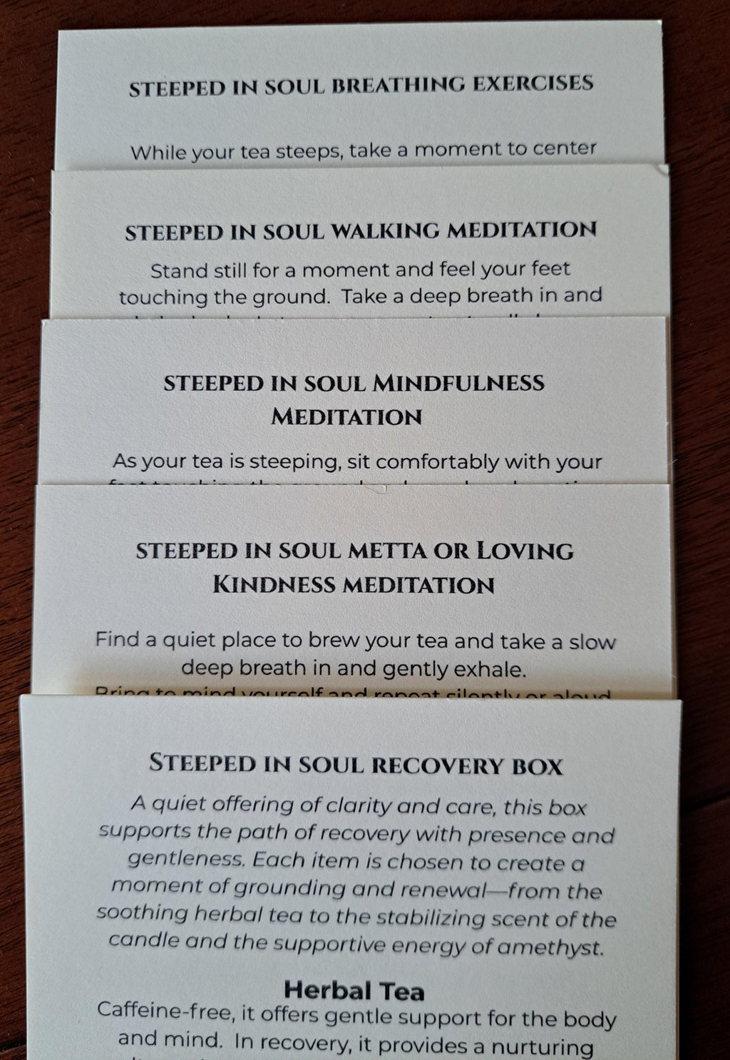 Steeped in Soul Notes – Meditation, Breathing & Affirmation Card Set